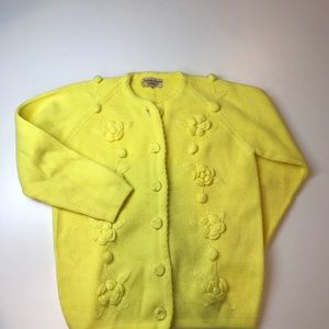 Exclusive Imports | Sweaters | Vintage Lemon Yellow Embroidered ...